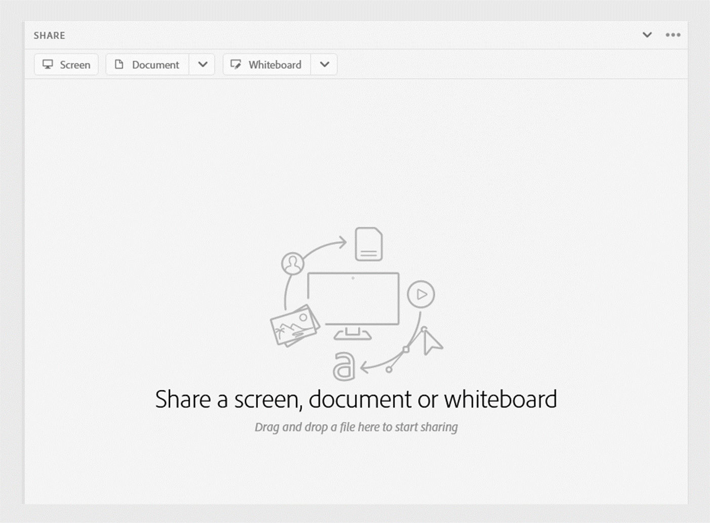 Screen sharing in sessions